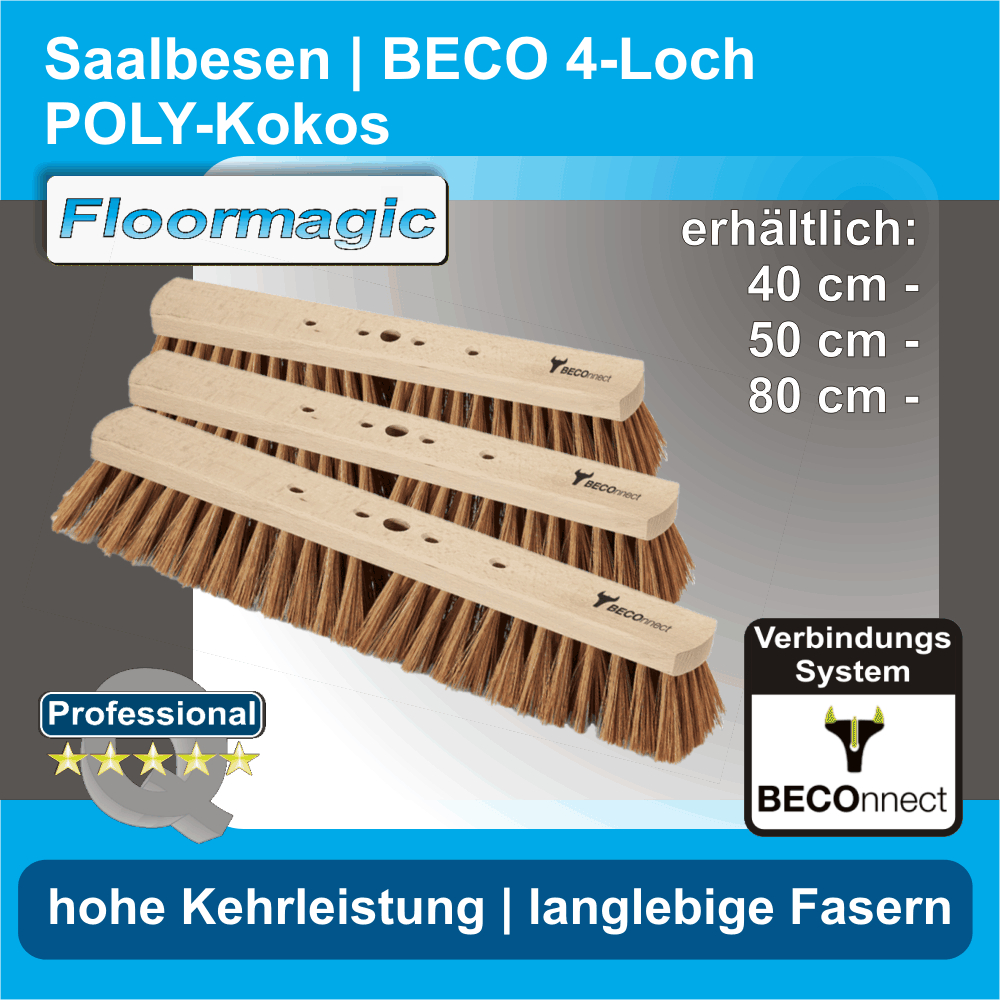 Saalbesen POLY-Kokos BECO 4-Loch - robust & zuverlässig im Arbeitsall