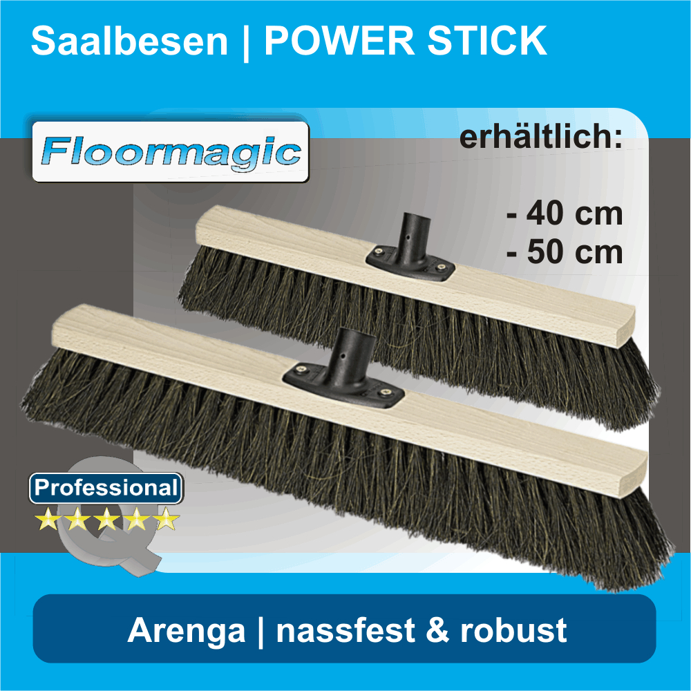 Saalbesen Arenga POWER STICK - robust & zuverlässig im Arbeitsalltag